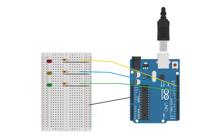 Circuit design PROJETO SIMPLES DE arduino. - Tinkercad