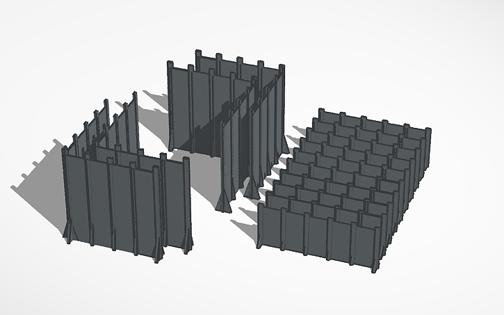 3D design Warhammer 40k cover barricade anti-tank - Tinkercad