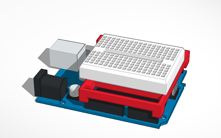 3D design Minibreadboard Arduino Shield - Tinkercad