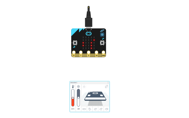 Circuit design Copy of micro:bit animation challenge - Tinkercad