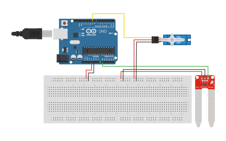Circuit design Plant Watering System - Tinkercad