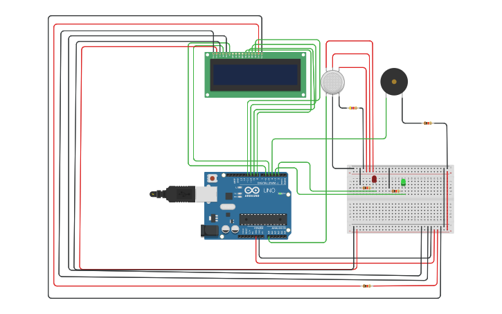 Circuit design Arduino Gas Detector - Tinkercad