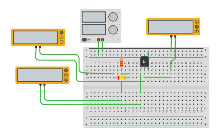 Circuit design BJT fixed bias - Tinkercad