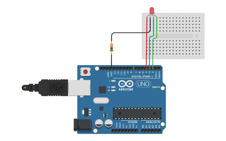 Circuit design BAB 3 RGB - Tinkercad