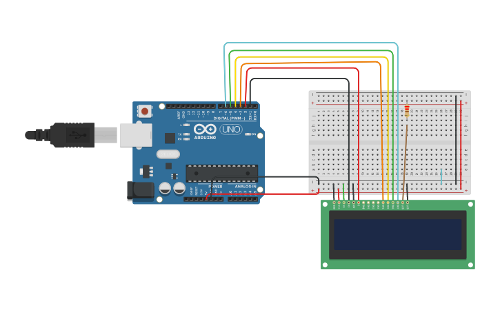 Circuit design lcd, Arduino - Tinkercad