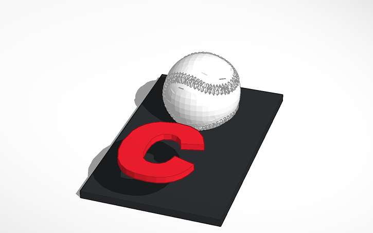 3D design Cubs baseball - Tinkercad