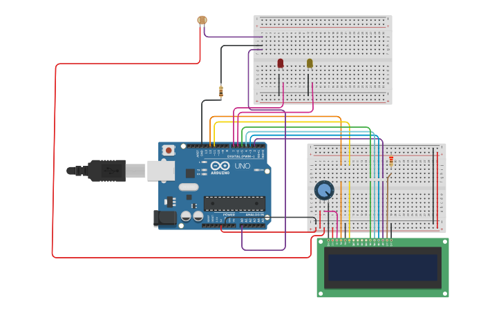 Circuit design LDR - Tinkercad