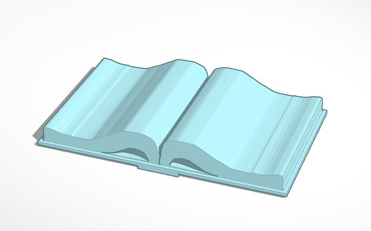 3D design Tiny open book - Tinkercad