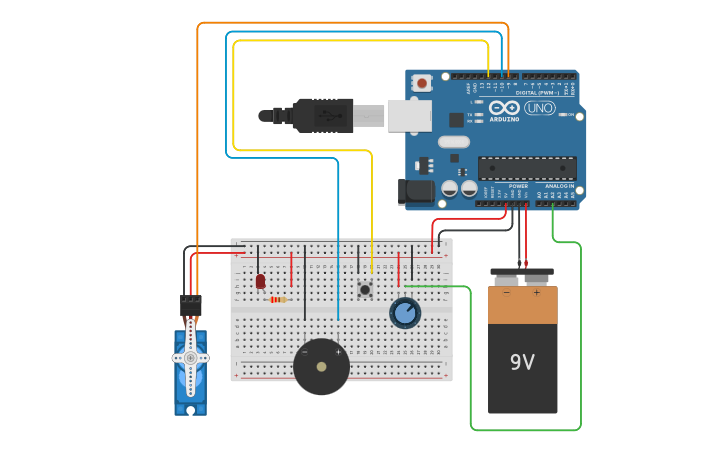 Circuit design Toaster Timer - Tinkercad