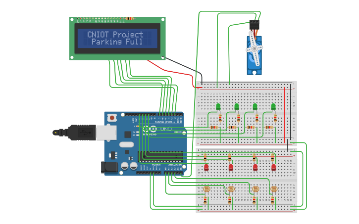 Circuit design Parking Management System - Tinkercad