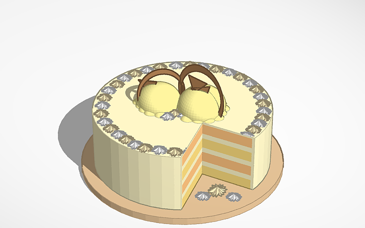 3D design ice-cream cake - Tinkercad