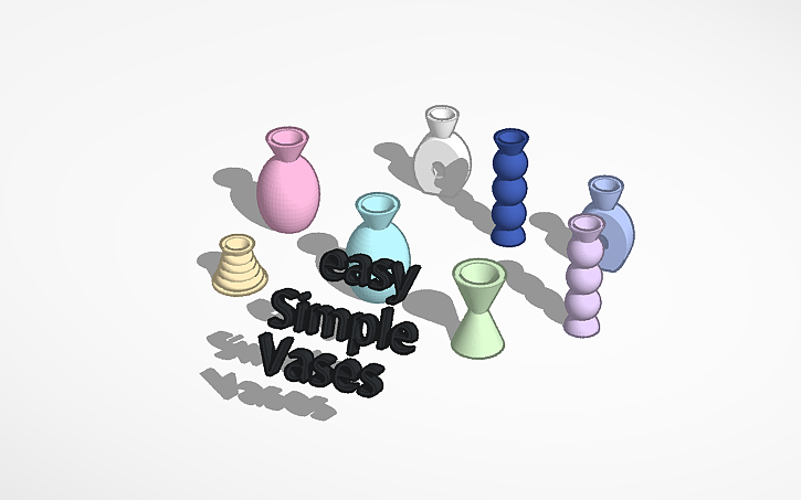 3D design Simple vases - Tinkercad