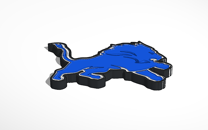 3D design Detroit lions LGO - Tinkercad