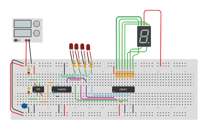 Circuit design Working Binary Counter Updated 11-16 - Tinkercad