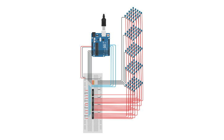 Circuit design CUBO LED 5X5x5 - Tinkercad