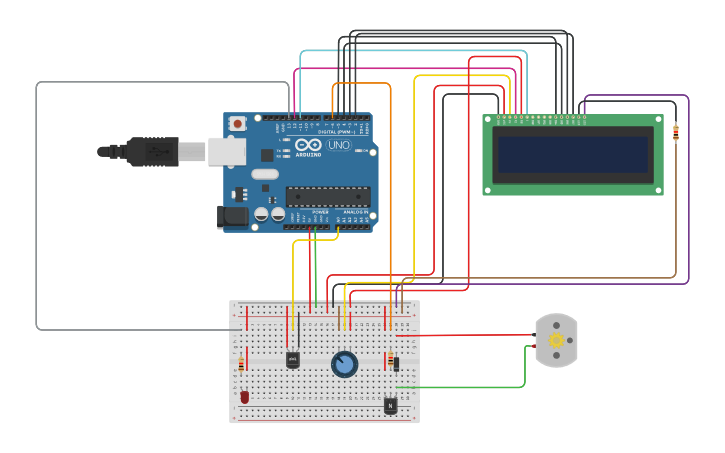 Circuit design Automatic Room Temperature Control System using Arduino - Tinkercad