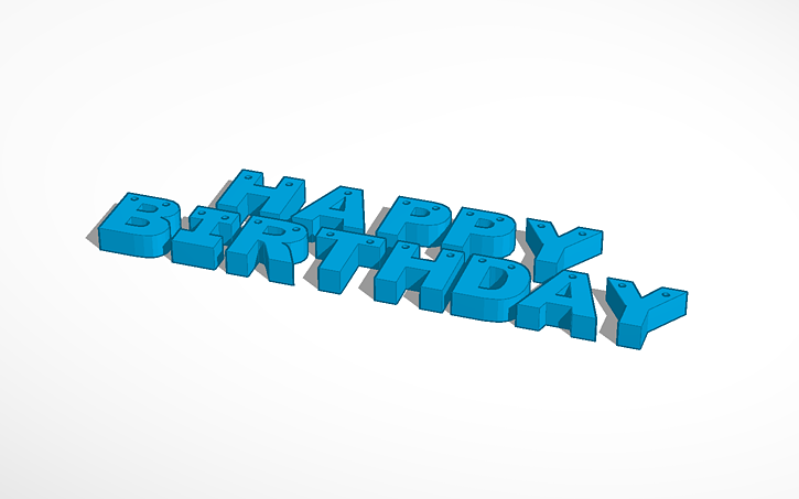 3D design Happy Birthday Banner - Tinkercad