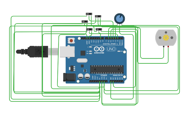 Circuit design Code of Power Window - Tinkercad
