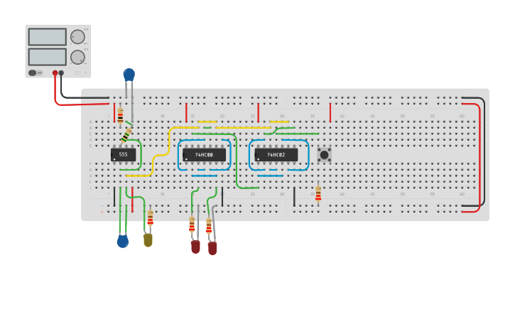 Circuit design D Flip Flop - Tinkercad