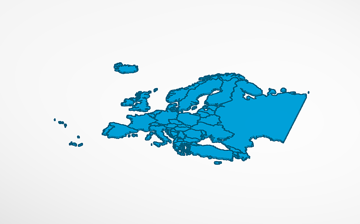 3D design Map of Europe - Tinkercad