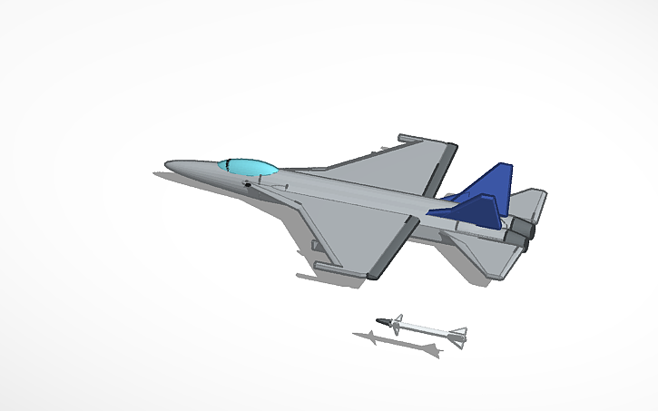3D design Custom Built Fighter Jet - Tinkercad