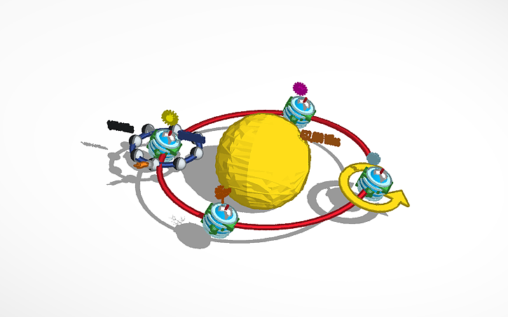 3D design earth sun model 2.0 - Tinkercad