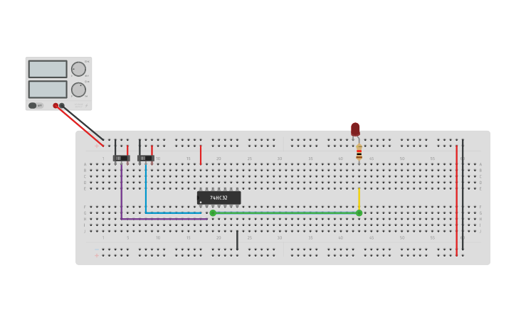 Circuit design OR Gate - Tinkercad
