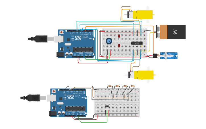 Circuit design Car - Tinkercad