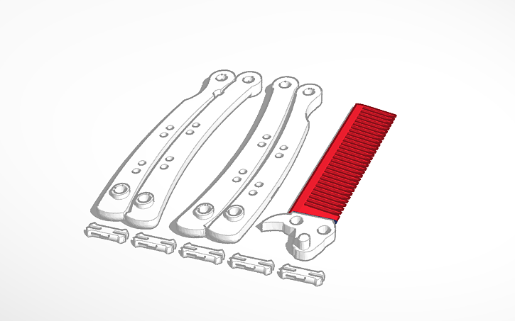3D design Butterfly Comb - Tinkercad