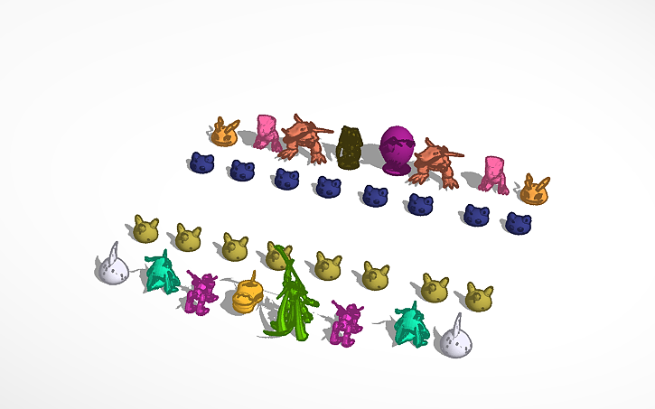 3D design digimon chess - Tinkercad