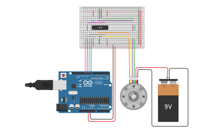Circuit design Copy of Stepper Motor-6 - Tinkercad