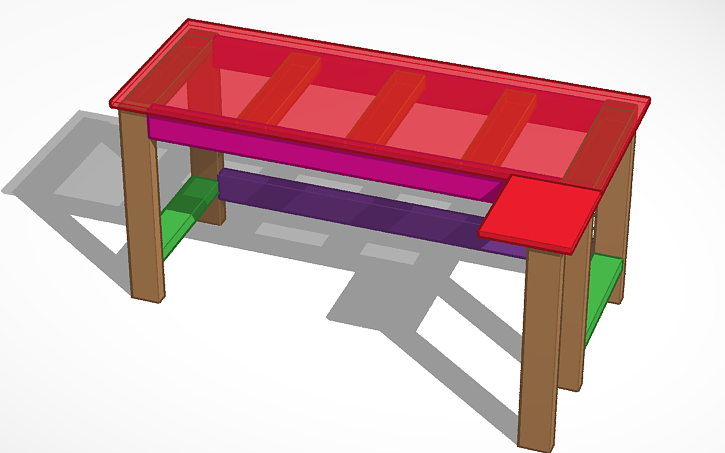3D design PC DESK (PCデスク） - Tinkercad