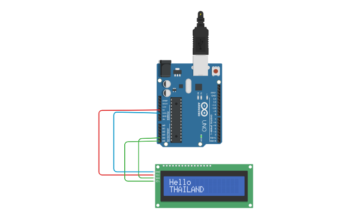 Circuit design LCD I2C - Tinkercad