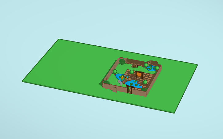 3D design kis japán kert - Tinkercad