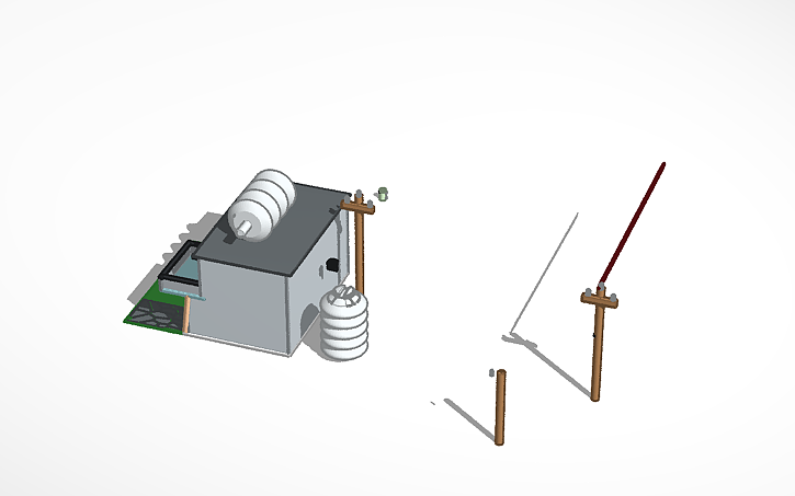 3D design 3PH TANGENT POLE - Tinkercad