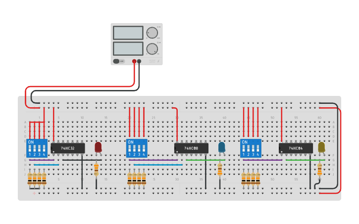 Circuit design Circuito 74HC08, 74HC32,