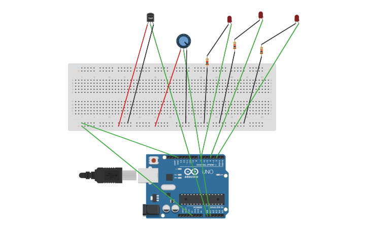 Circuit design Practical 2- Temperature and Humidity Sensor - Tinkercad