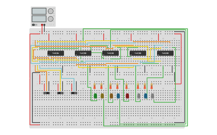 Circuit design 3:8 DECODER - Tinkercad