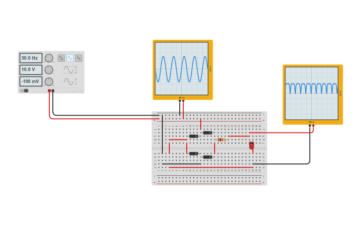Circuit design Full Wave Rectifier - Tinkercad