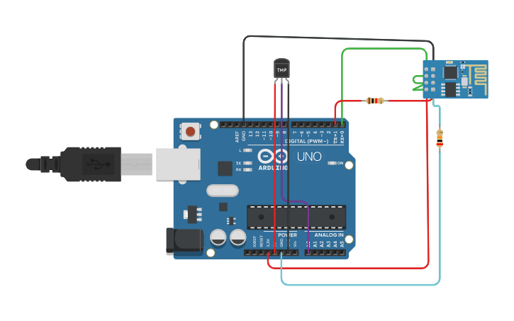 Circuit design Wifi Temp - Tinkercad