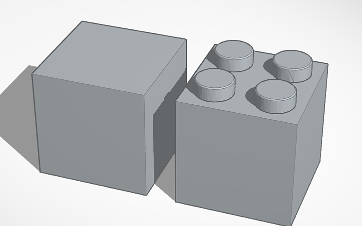 3D design Square 2x2 Lego peices - Tinkercad