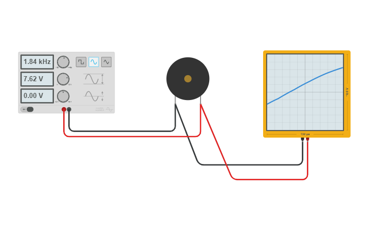 Circuit design Utilisation d'un Oscilloscope, Buzzer - Tinkercad