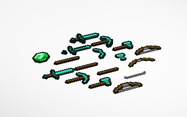 3D design Minecraft Items to 3D Print - Tinkercad