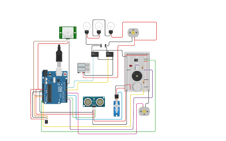 Circuit design IoT based Smart Factory System by - Yash - Tinkercad