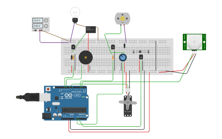 Circuit design Home Automation - Tinkercad