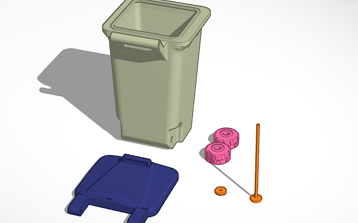 3D design trash can - Tinkercad