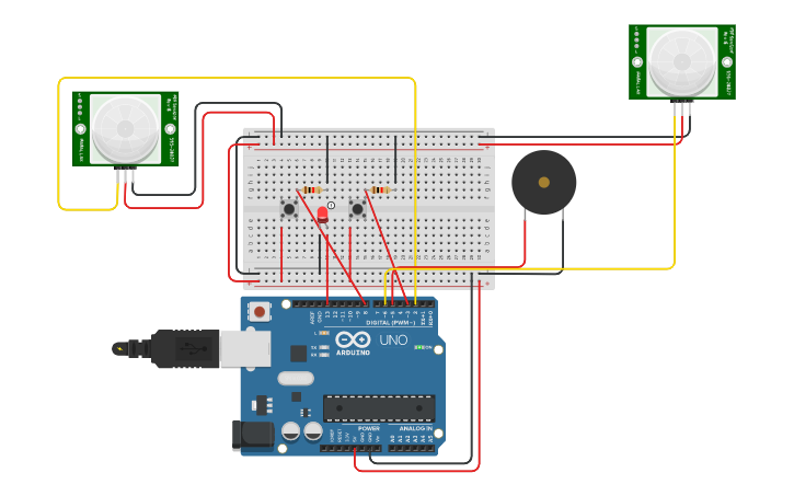 Circuit Design Sistema De Alarma Con Lógica Sensorial Con Arduino