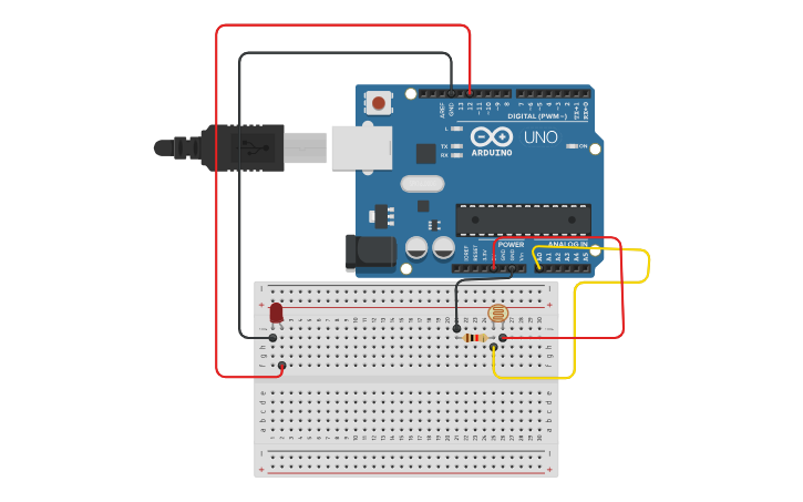 Circuit design Photo Resistor with Arduino - Tinkercad