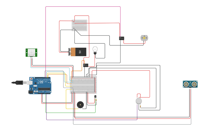 Circuit design smart home automation system - Tinkercad