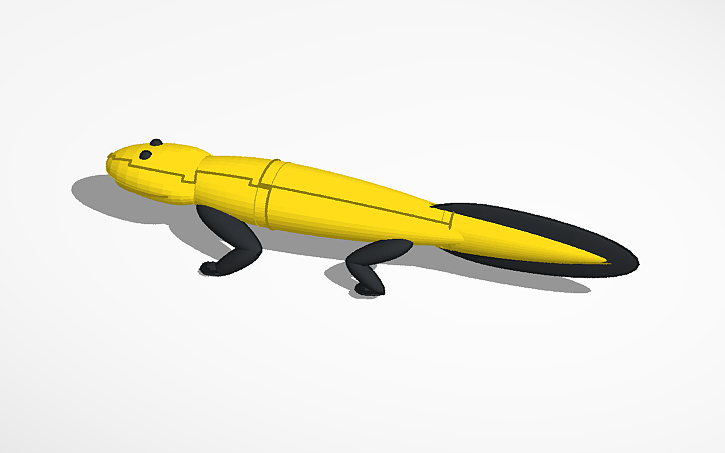 3D design Hynerpeton - Tinkercad